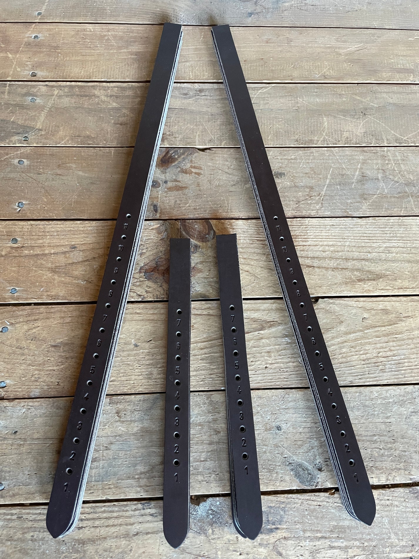 Brown and Dark Chrome Billets, Saddle Strap – Booth and Co